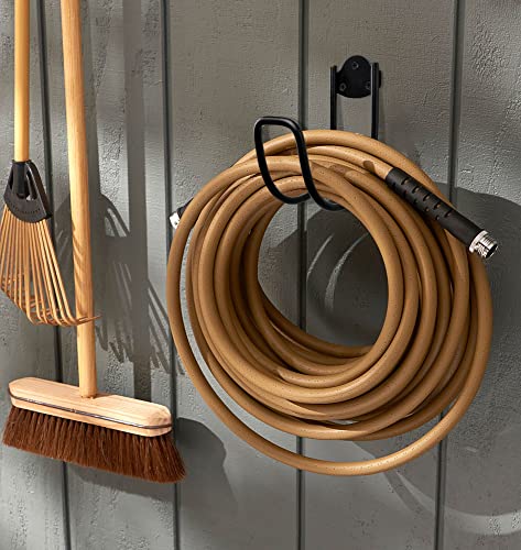 Qiang Ni Garden Hose Holder: Outside Heavy Duty Water Hose Hanger Rack - 2 Pieces Wall Mount Metal Hose Storage Hook for Outdoor - QN-02
