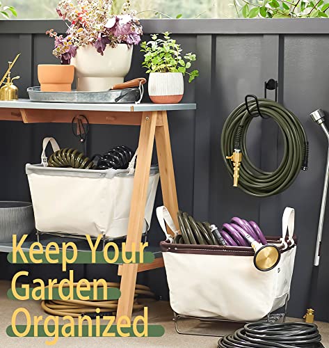 Qiang Ni Garden Hose Holder: Outside Heavy Duty Water Hose Hanger Rack - 2 Pieces Wall Mount Metal Hose Storage Hook for Outdoor - QN-02