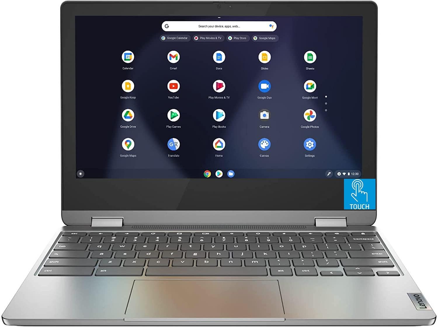 Lenovo Flex 3 2-in-1 11.6" HD Touchscreen Chromebook Laptop, Mediatek MT8183 Processor, 4GB RAM 32GB eMMC, Bluetooth, Wi-Fi, HD Audio, Chrome OS, Arctic Grey