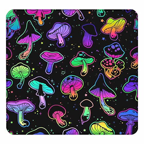 InterestPrint Bright Psychedelic Mushrooms Portable Leather Bifold Wallet, Slim Little Card Holder