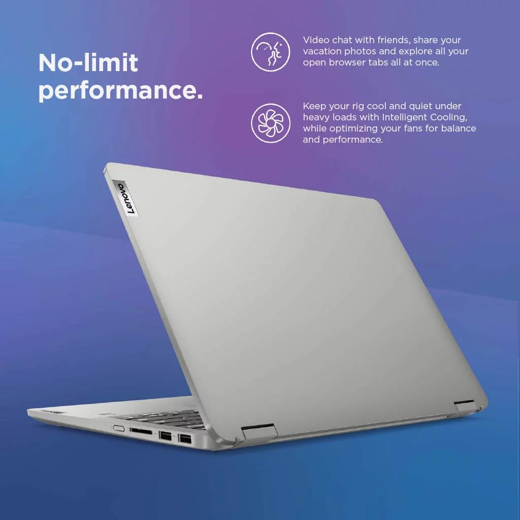 Lenovo Ideapad Flex 5i 14" LED Display 2-in-1 Touchscreen Laptop, Intel Core i7-1255U, 8GB RAM, 1TB M.2 SSD, Windows 11 Home, Bluetooth, Webcam, Cloud Grey + Accessories
