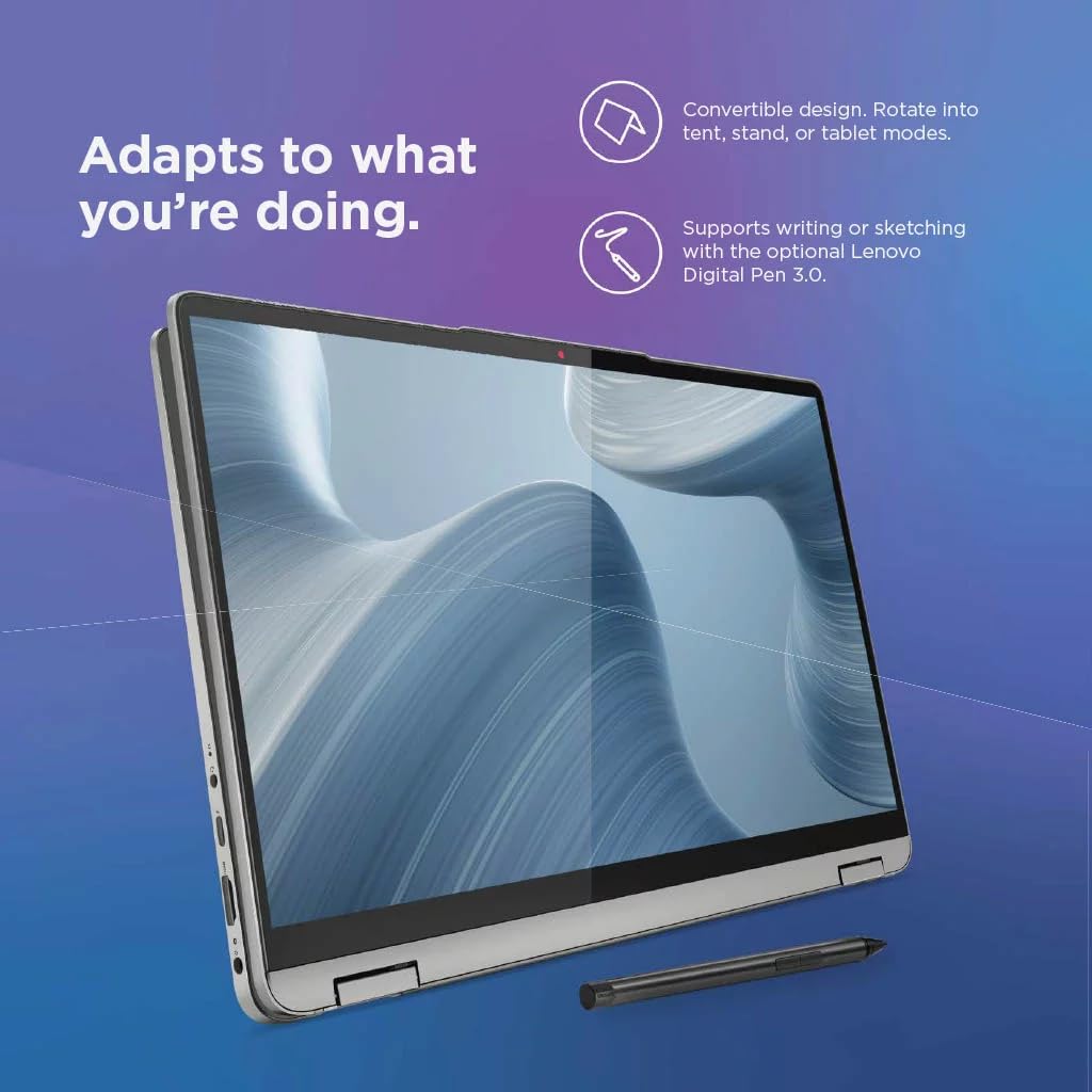 Lenovo Ideapad Flex 5i 14" LED Display 2-in-1 Touchscreen Laptop, Intel Core i7-1255U, 8GB RAM, 1TB M.2 SSD, Windows 11 Home, Bluetooth, Webcam, Cloud Grey + Accessories
