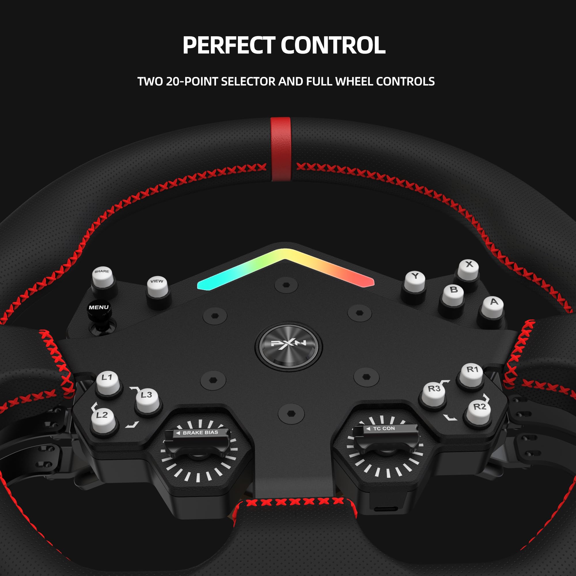 PXN V12 Lite Direct Drive Racing Wheel and Pedal, 4-Metal Paddle Shifter, Quick Release, Driving Force Leather Steering Wheel Compatible with PC, PS4, Xbox one, Xbox series s/x