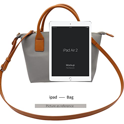 Women Lightweight Waterproof Nylon Handbag Shoulder Totes Crossbody Bag,Leather Shoulder Handbags And Travel Work Purse (Light grey)