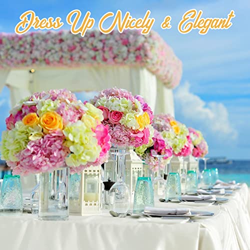 6 Pack Ivory Tablecloths for 6 Foot Rectangle Tables 60 x 102 Inch - 6ft Rectangular Bulk Linen Polyester Fabric Washable Long Table Clothes for Wedding Reception Banquet Party Buffet Restaurant
