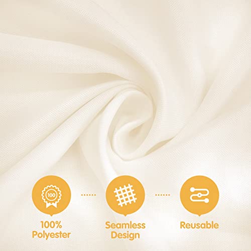 6 Pack Ivory Tablecloths for 6 Foot Rectangle Tables 60 x 102 Inch - 6ft Rectangular Bulk Linen Polyester Fabric Washable Long Table Clothes for Wedding Reception Banquet Party Buffet Restaurant