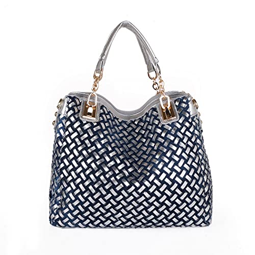 Denim Women Shoulder Bag Crystal Rhinestone Purse Handbag Jeans Crossbody Bag Ladies Tote Bag (silver)