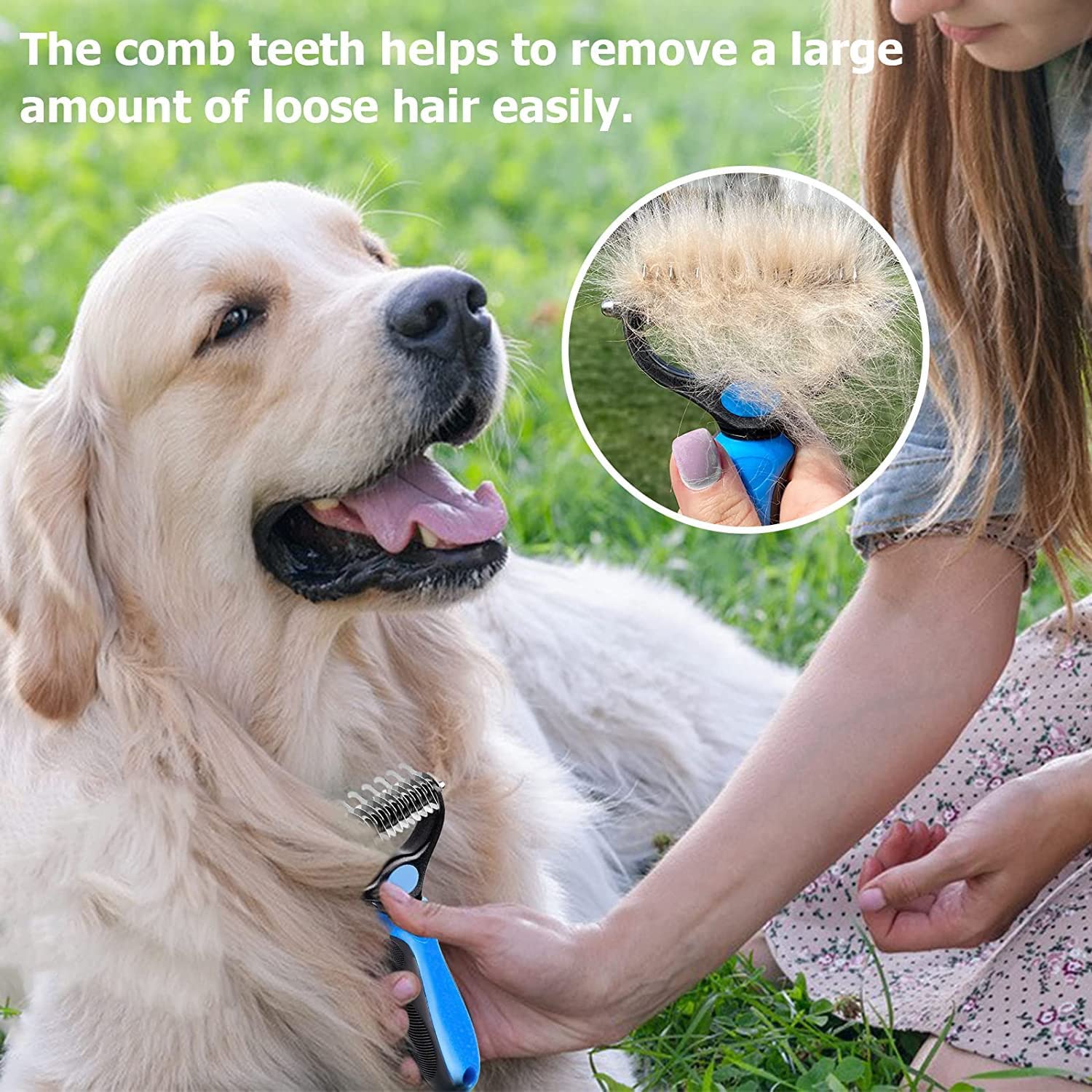 Equigroomer Double Sided Dog Brush for Shedding & Grooming, German Shepherd & Cats