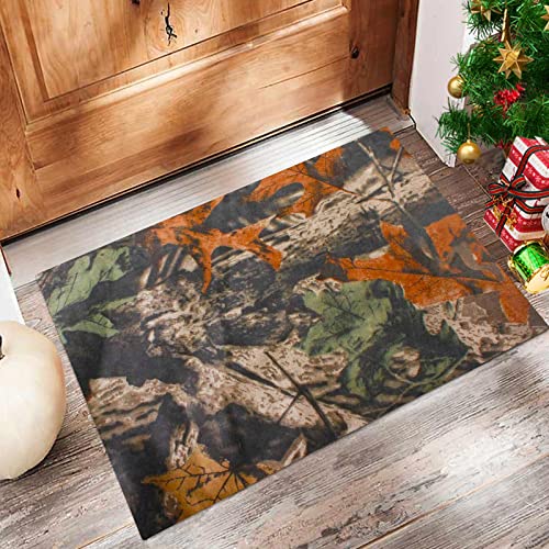 Oueoty Camo Area Rug 2x3ft/24x36in/60x90cm,Leaves Camouflage Area Rug Mat for Living Dining Dorm Room Bedroom Home Decorative