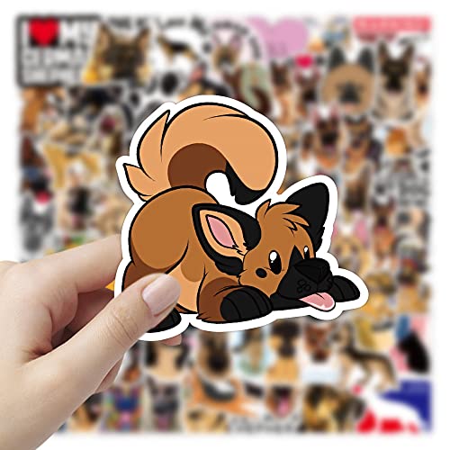 German Shepherd Dog Stickers 100 Pcs Vinyl Stickers for Water Bottles Laptops Phone Skateboard Funny Pet Dogs Decals for Kids Teens Adults (German Shepherd)