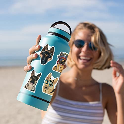 German Shepherd Dog Stickers 100 Pcs Vinyl Stickers for Water Bottles Laptops Phone Skateboard Funny Pet Dogs Decals for Kids Teens Adults (German Shepherd)