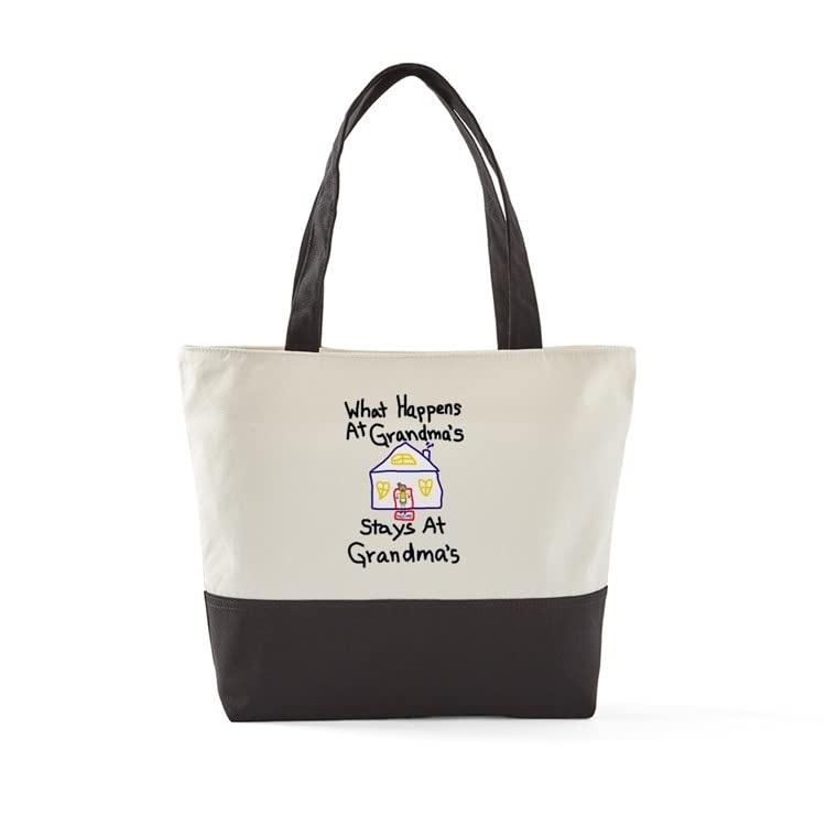 CafePress What Happens At Grandmas Canvas Tote Top Zipper Closure