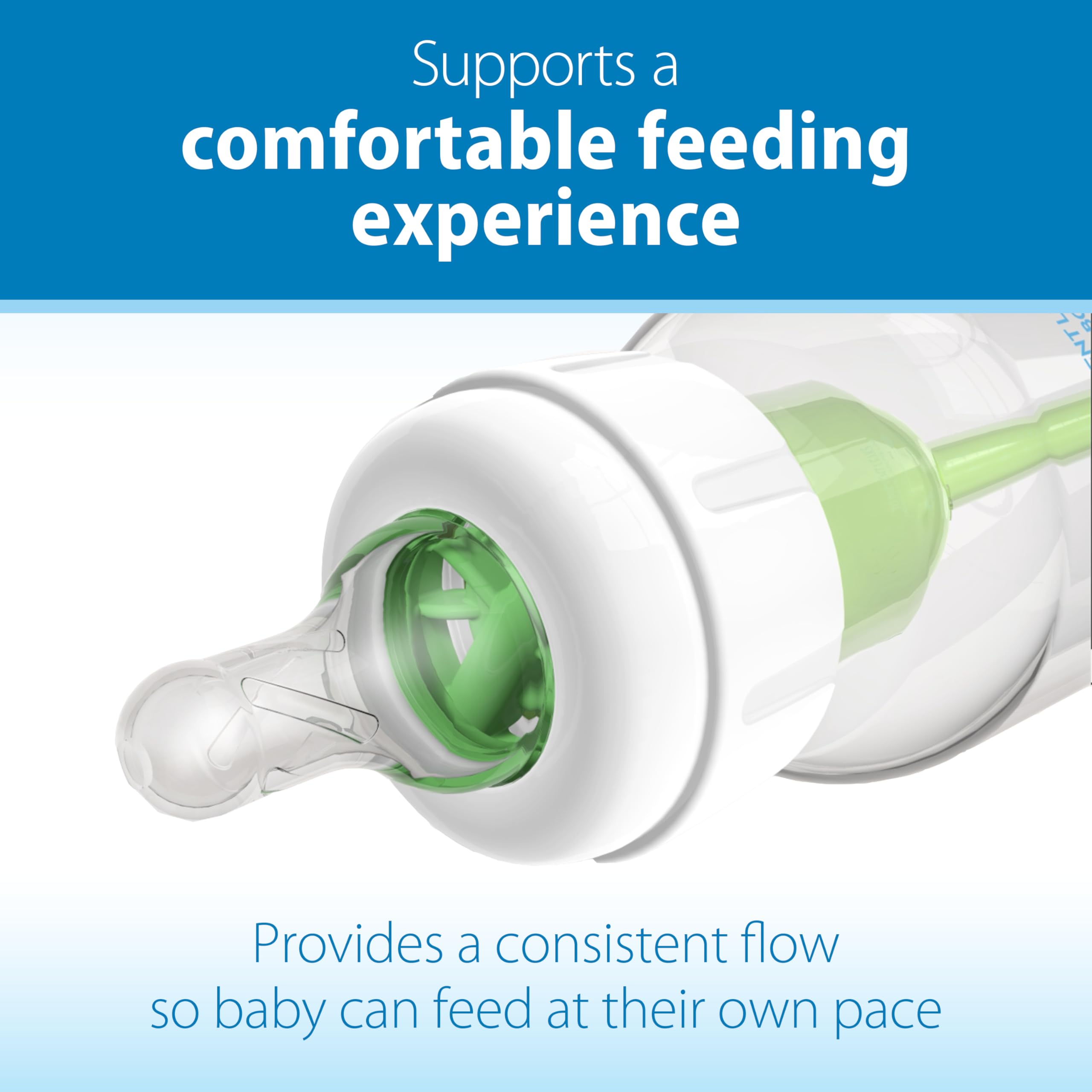 Dr. Brown’s Natural Flow® Level 4 Narrow Baby Bottle Silicone Nipple, Fast Flow, 9m+, 100% Silicone Bottle Nipple, 6 Pack