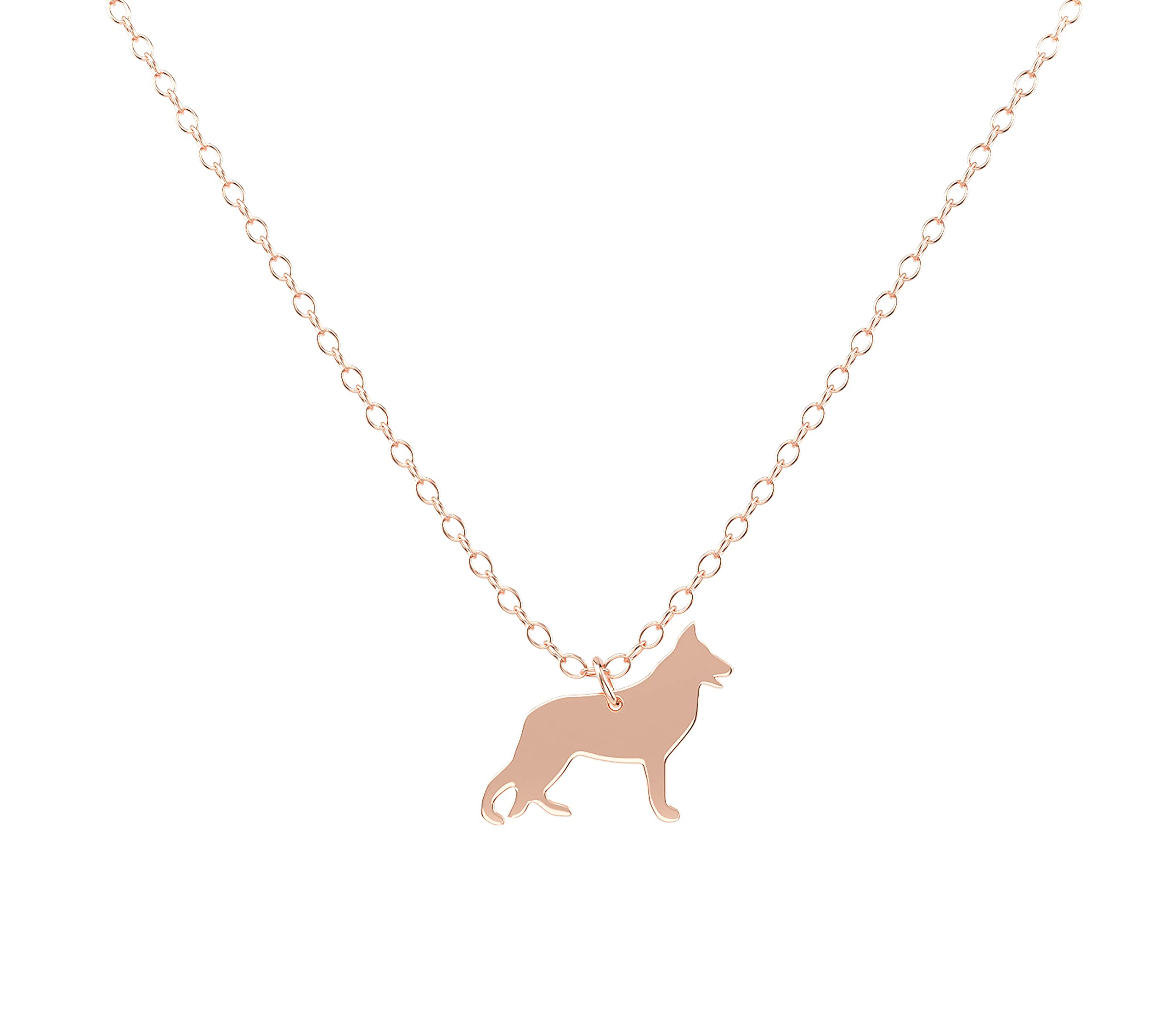 Sterling Silver 14k Gold/Rose Gold Necklace, Rottweiler, Great Dane, Pitbull, Border Collie, German Shepherd, Australian Shepherd, Doberman, Cocker Spaniel, Sterling Silver, No Gemstone