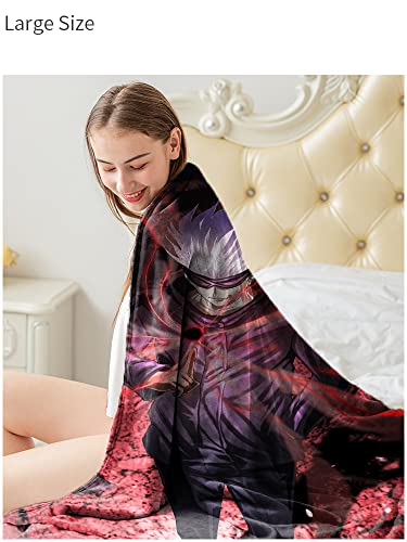 Gojo Satoru Anime Fleece Blanket,Jujutsu Kaisen Manga Ultra Soft Throw Blanket for Couch 80x60 inches