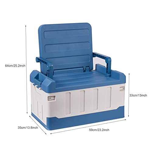 Mkyiongou 58L Storage Containers Foldable design Car Trunk Organizer, Camping Box with Seat , for Storage Toys, Snacks, Clothes, Books