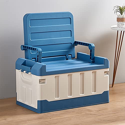 Mkyiongou 58L Storage Containers Foldable design Car Trunk Organizer, Camping Box with Seat , for Storage Toys, Snacks, Clothes, Books