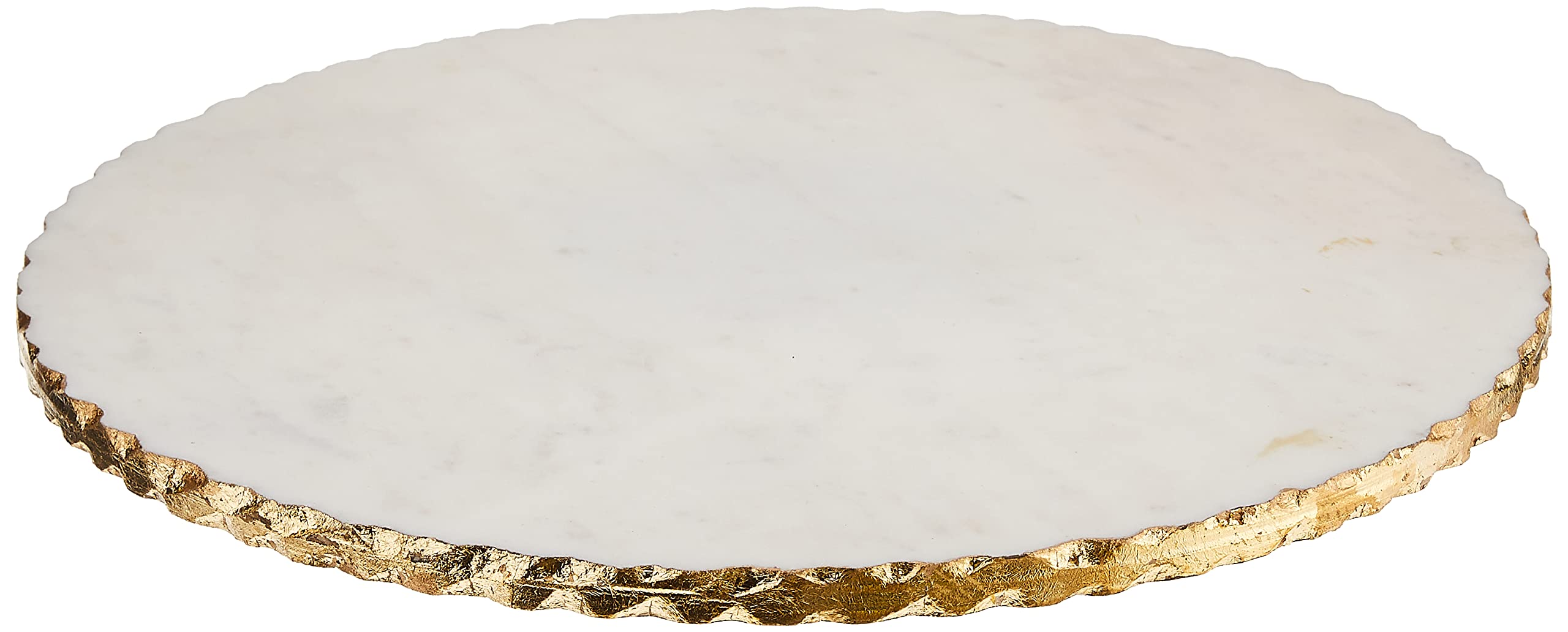 Mud Pie 41140011 Marble Lazy Susan White, 16" dia