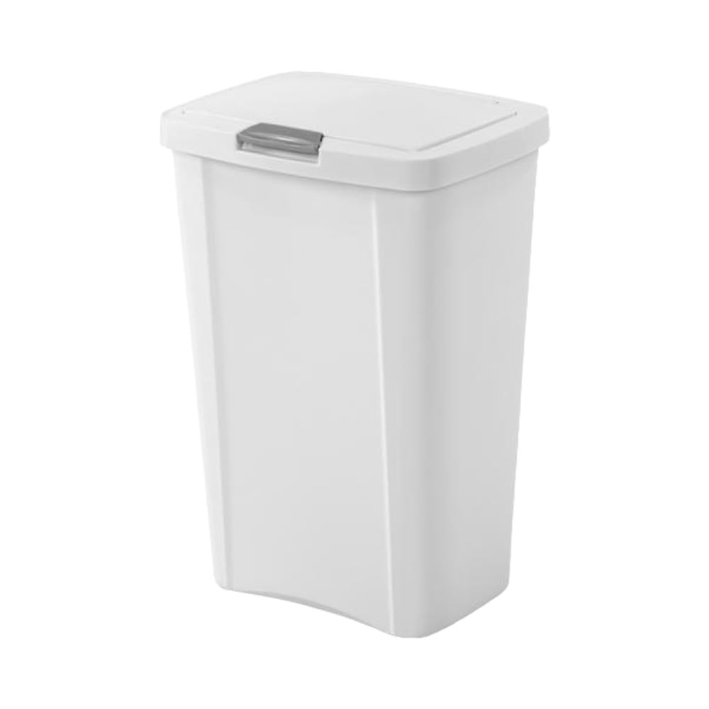 Sterilite 10458004 Touch Can, 13 Gallon, White