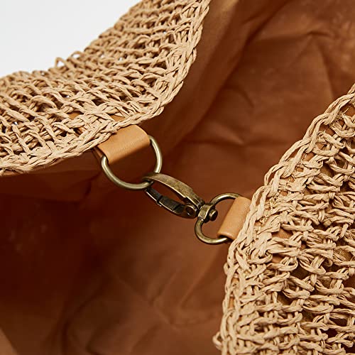 Straw Bags for Women Summer Beach Woven Tote Hobo Handbag Casual Straw Shoulder Bags for Travel Vocation