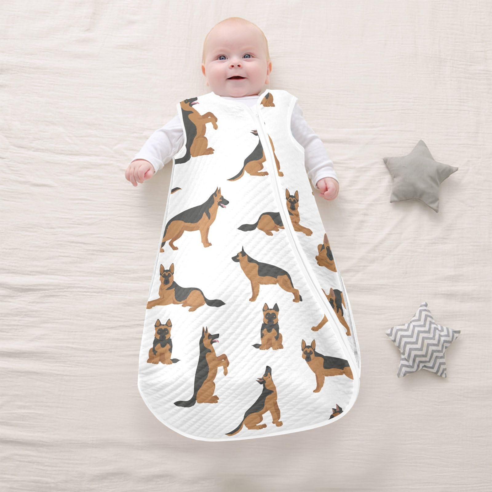 German Shepherd Dogs Baby Sleeping Bag,Baby Wearable Blanket,Toddler Sleep Sack,Sleep Suit for Infant Newborn Babies 0-6 Months