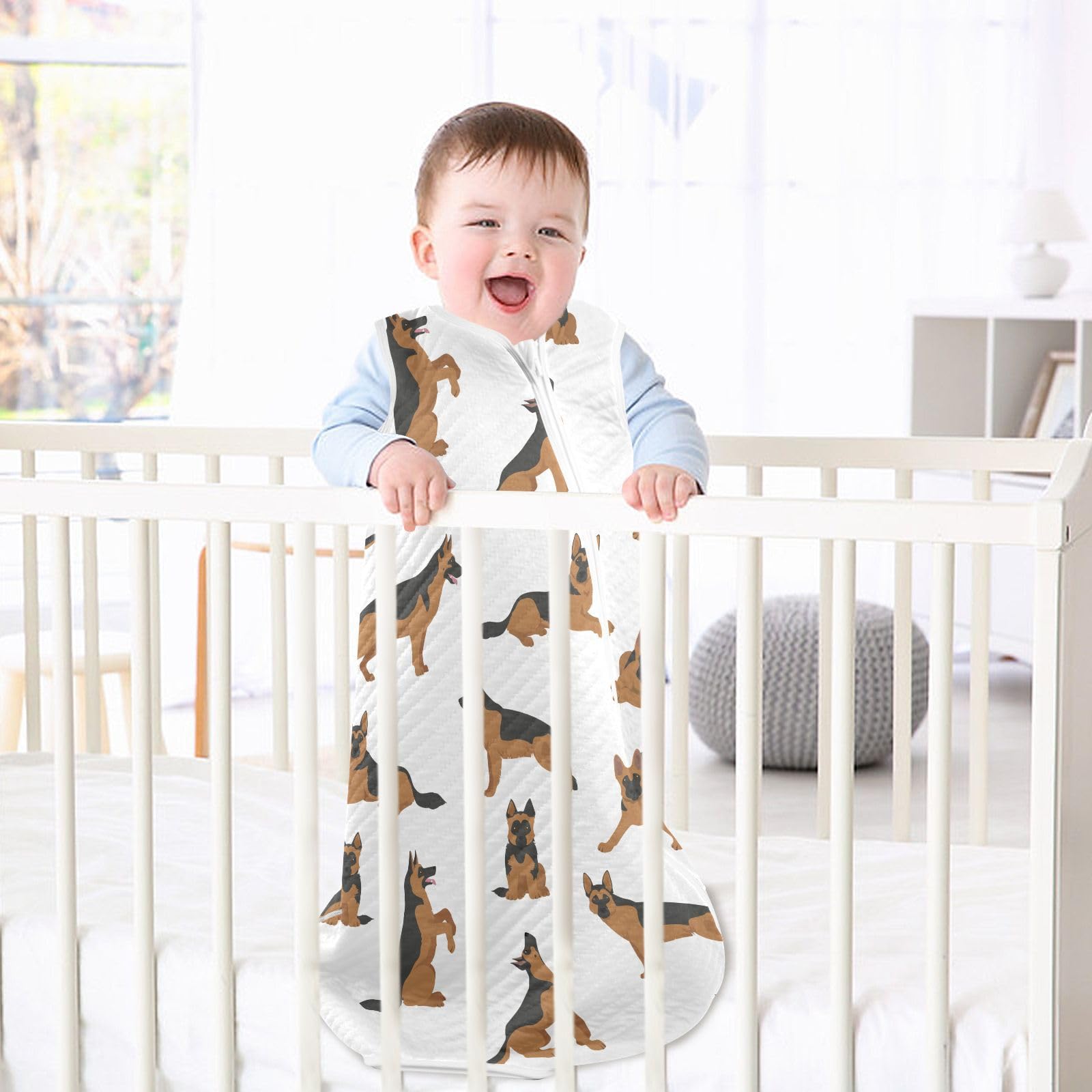 German Shepherd Dogs Baby Sleeping Bag,Baby Wearable Blanket,Toddler Sleep Sack,Sleep Suit for Infant Newborn Babies 0-6 Months