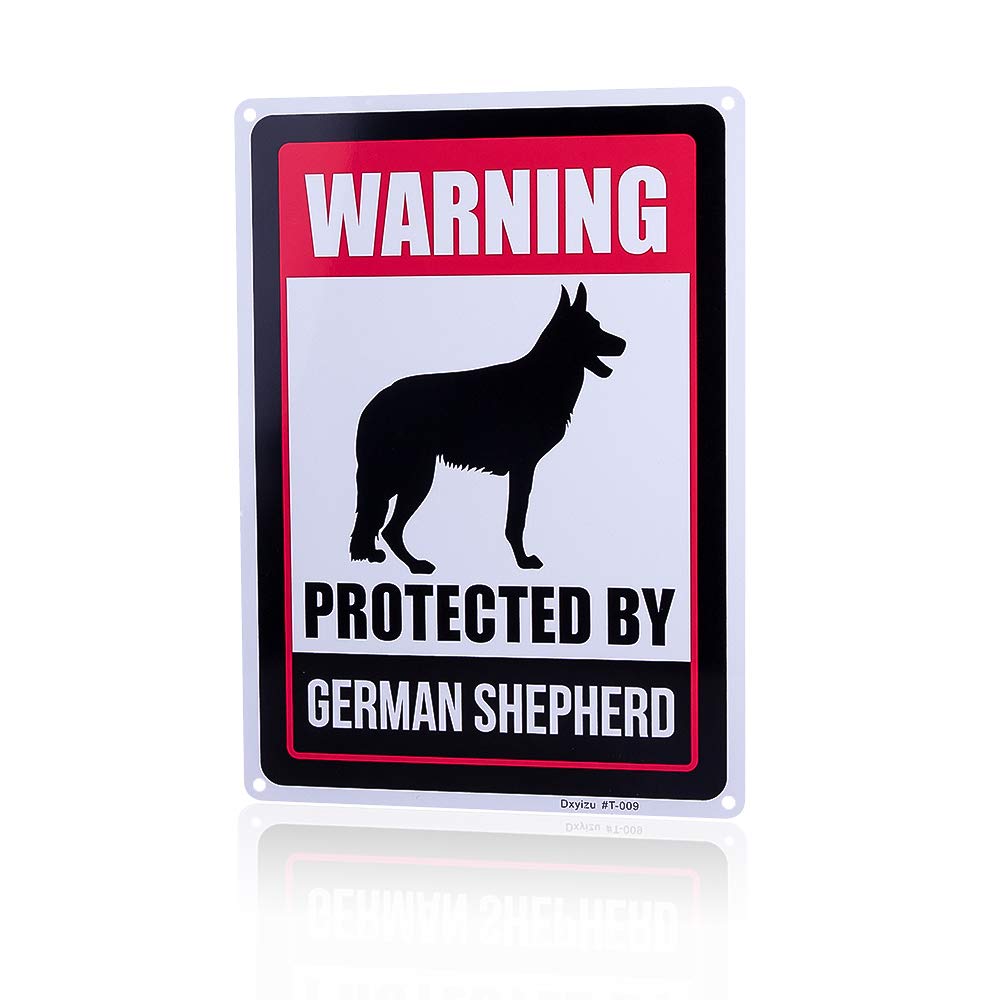 Beware of Dog Sign Will Bite,Beware of German Shepherd Dog Sign 14x10 inch Rust Free Aluminum, UV Printed, Easy to Mount Weather Resistant Long Lasting Ink for Fence…