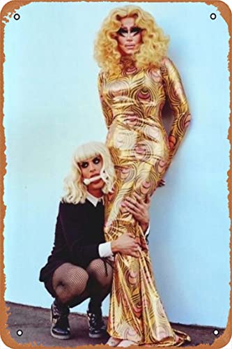Yzixulet Trixie and Katya Poster Metal Sign Retro Home Decorative Vintage Tin Sign 12 x 8 Inch