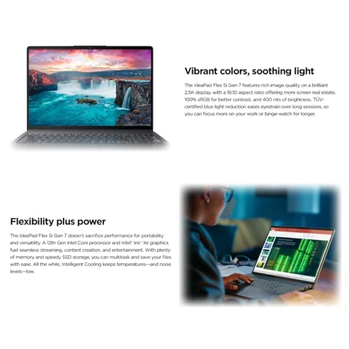Lenovo 2023 Newest IdeaPad Flex 5 2-in-1 Laptop, 16" 2.5K Touchscreen, Intel Core i7-1255U (10 cores), 16GB RAM, 512GB SSD SSD, Intel Iris Xe Graphics, Wi-Fi 6, Backlit Keyboard, Windows 11 Home