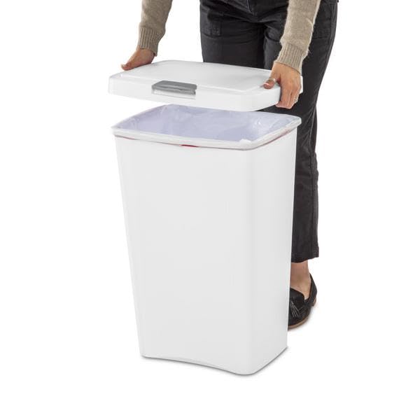Sterilite 10458004 Touch Can, 13 Gallon, White