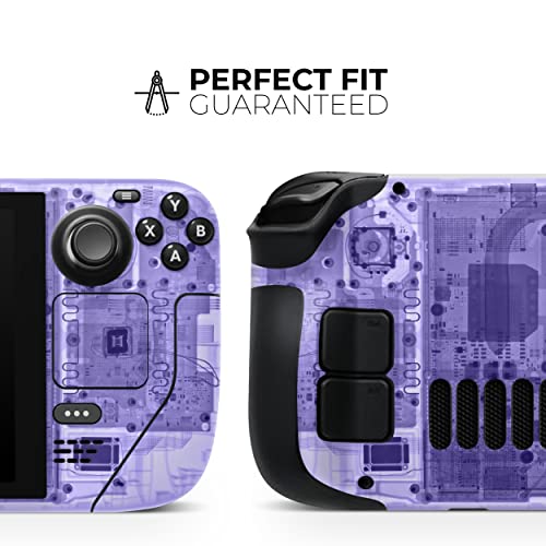 Design Skinz Premium Full-Body Cover Wrap Decal Vinyl Protective Skin-Kit Compatible with The Steam Deck Handheld Gaming Computer (Purple XRAY Internals)
