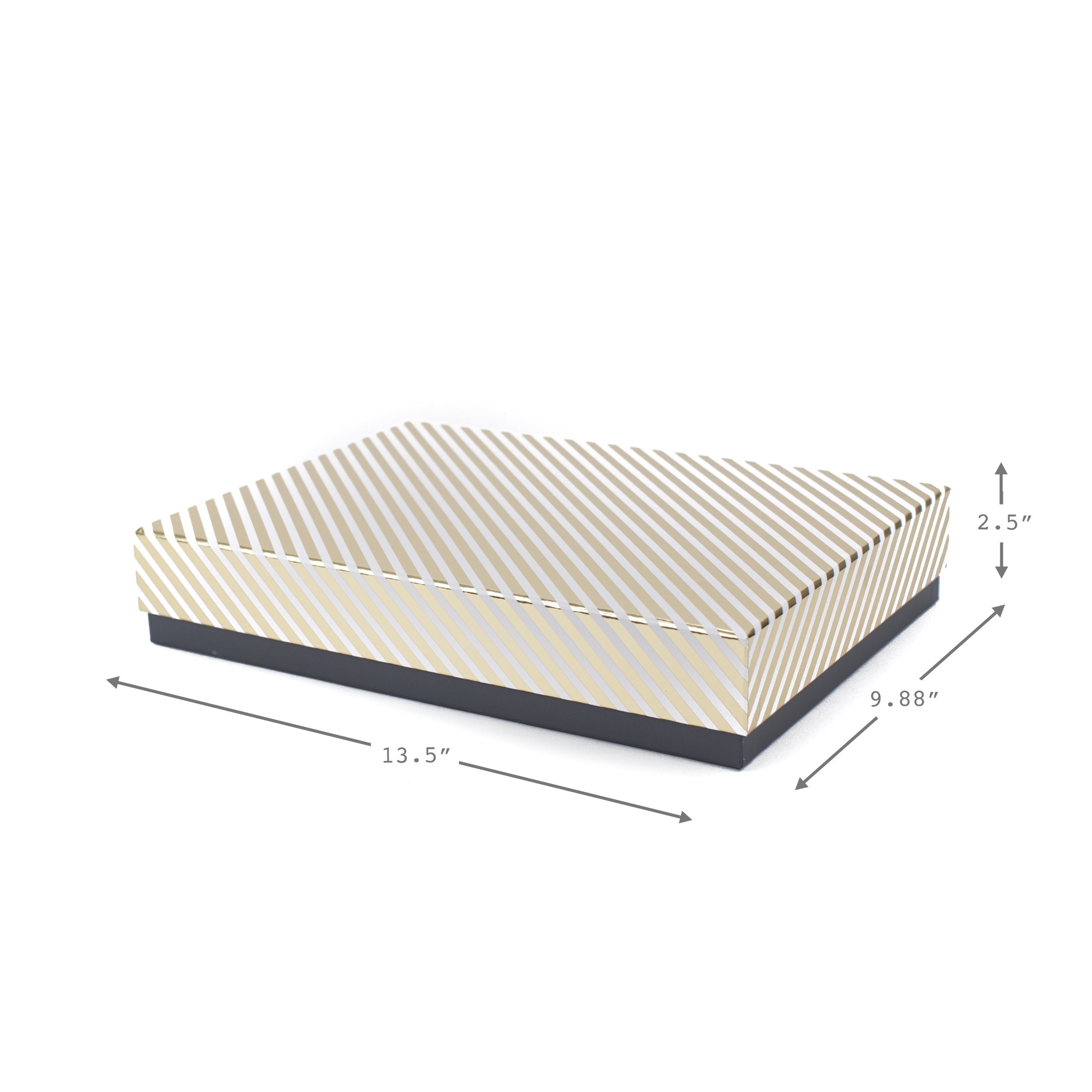 Hallmark Signature Large Gift Box (Gold Stripe) for Birthdays, Anniversaries, Christmas, Hanukkah, Holidays and More,5EBC1134