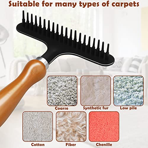 Carpet Rake, Hand Held Carpet Rake for Matted Carpet Comb Carpet Groomer Rake Carpet Rake for Matted Carpet, Portable Shag Rug Rake Carpet Rake to Fluff Carpet for Making Carpets Fluffy