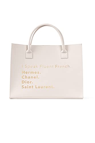 MODERN VEGAN TOTE BAG - Fluent French (Ivory)