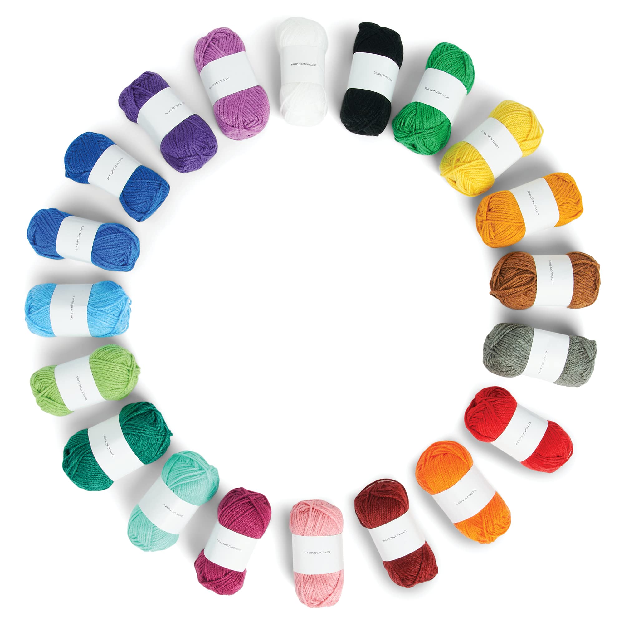 CaronŽ Little Crafties⢠20 Assorted Acrylic Yarn Skeins 63yd Each for Knitting and Crochet Projects, Multipack Starter Kit