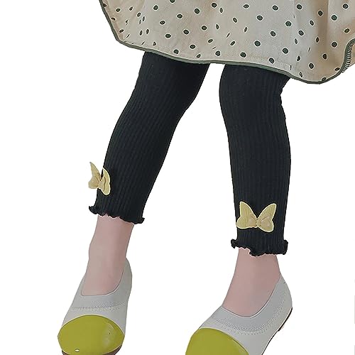 Looching 4 Pack Baby Toddler Kids Girls Footless Tights Cotton Leggings Cable Ribbed Knit Ruffle Stocking Pant with Bow(12-24 Months)