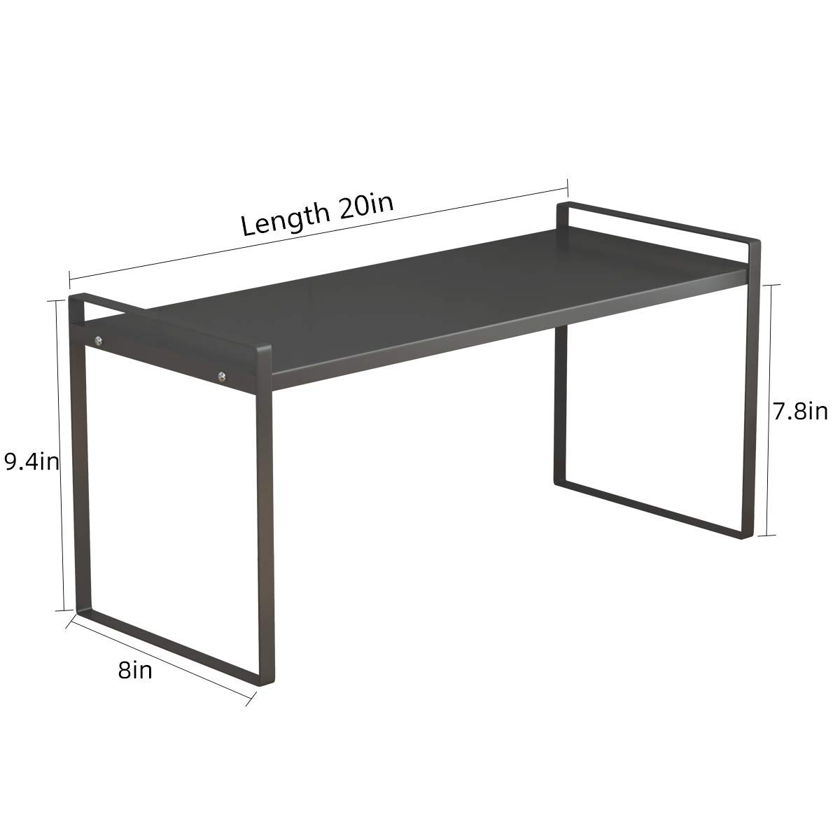 ideaglass Countertop Organizer, Cupboard Stand Spice Rack, 16" Cabinet Pantry Shelf, Organization and Storage for Kitchen Bathroom, Metal Plate Milky White