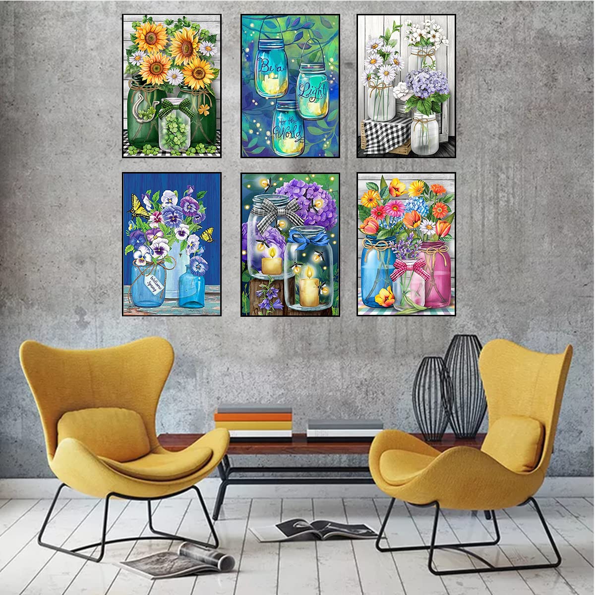 9 Pack Diamond Painting,DIY 5D Diamond Painting Kits for Adults and Kids,Diamond Painting Accessories, Diamond Art Kits for Adults Full,12x16 inch