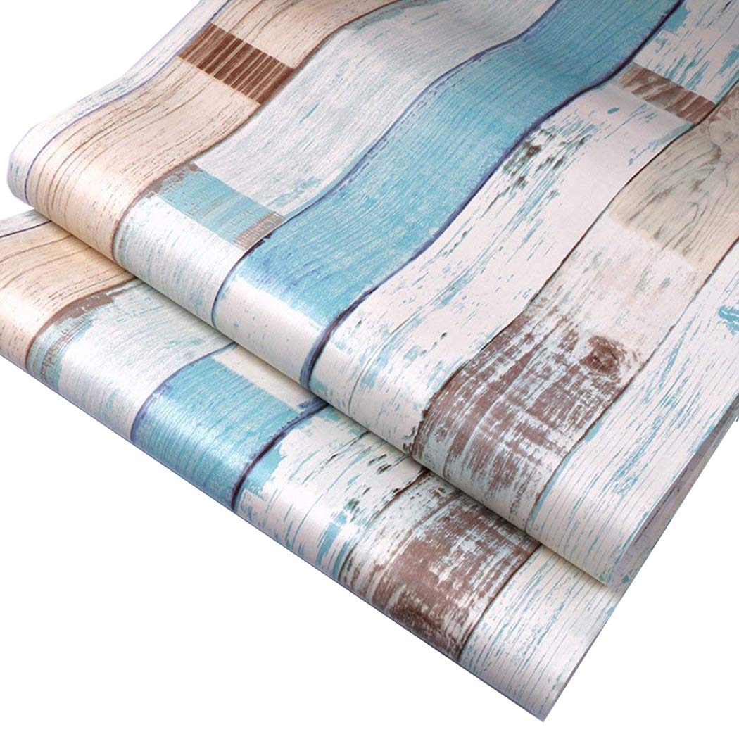 GLOW4U Decorative Wood Panel Pattern Contact Paper Self Adhesive Shelf Liner for Kitchen Cabinet Countertop Shelves Table Furniture Craft Door Wall Decal 17.7 Inch by 16 Feet