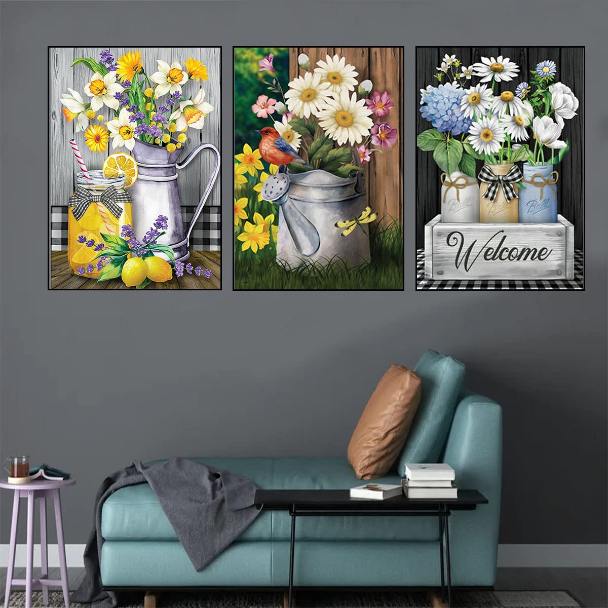 9 Pack Diamond Painting,DIY 5D Diamond Painting Kits for Adults and Kids,Diamond Painting Accessories, Diamond Art Kits for Adults Full,12x16 inch