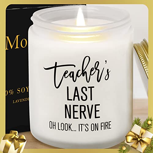 Teacher Appreciation Gifts - Teacher Gifts - Teacher’s Last Nerve Candle - Thank You Gift Bulk Present for Graduation Retired Teachers Thanksgiving Appreciation Week