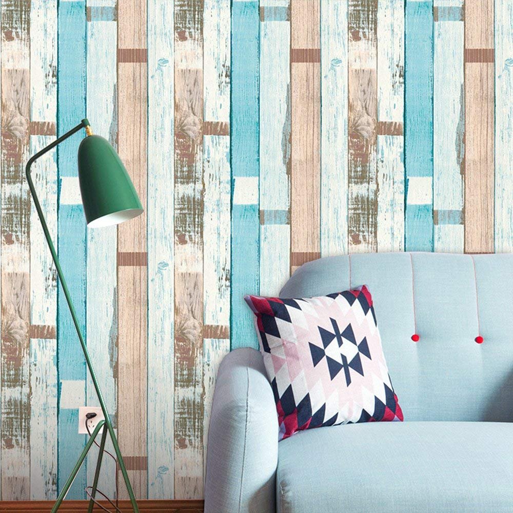GLOW4U Decorative Wood Panel Pattern Contact Paper Self Adhesive Shelf Liner for Kitchen Cabinet Countertop Shelves Table Furniture Craft Door Wall Decal 17.7 Inch by 16 Feet