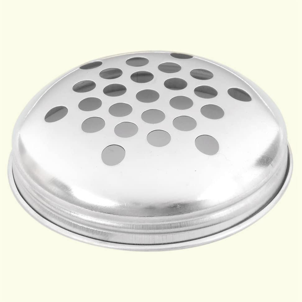 12 Oz. Cheese Shaker/Red Pepper Shaker with 1/4" Large Holes Stainless Steel Lid, Clear Glass suger/spice dispenser Lids, By Geex Depot US (Glass, 12 Oz)