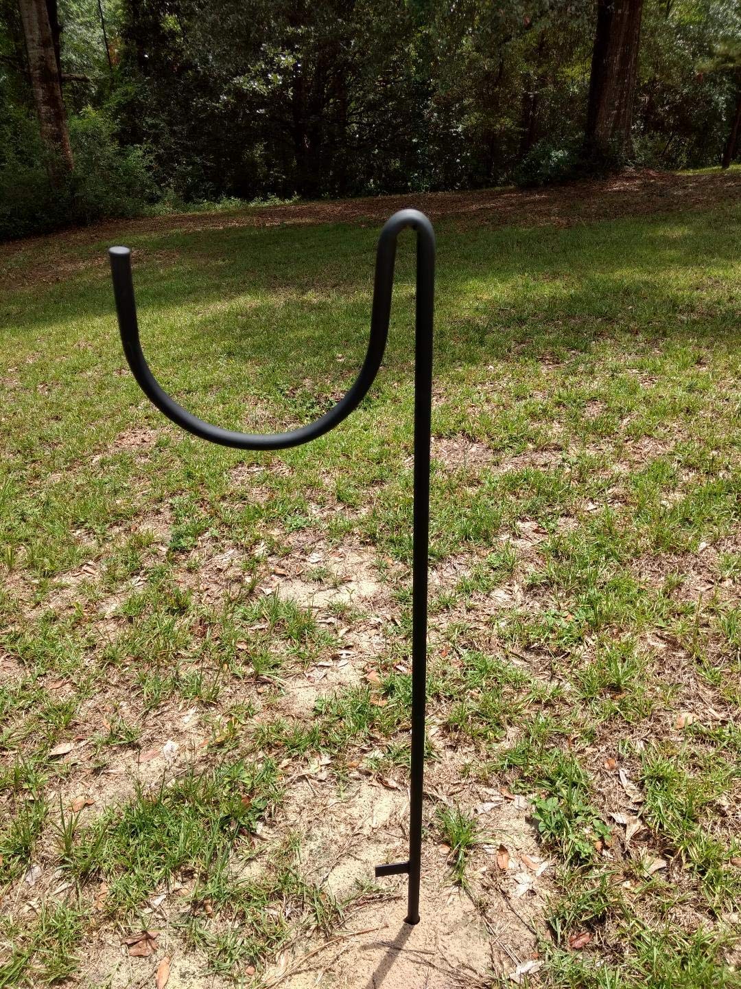 Sturdy Metal Ground Mounted Freestanding Rust Resistant Heavy Duty Wrought Iron Look Garden Hose Holder