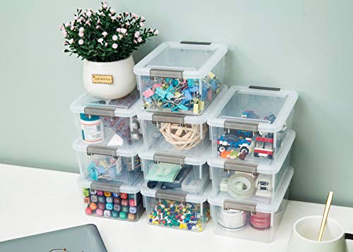 Citylife 14 Packs Plastic Storage Bins with Lids Stackable Storage Containers for Organizing Large Multi-Purpose Shoe Box