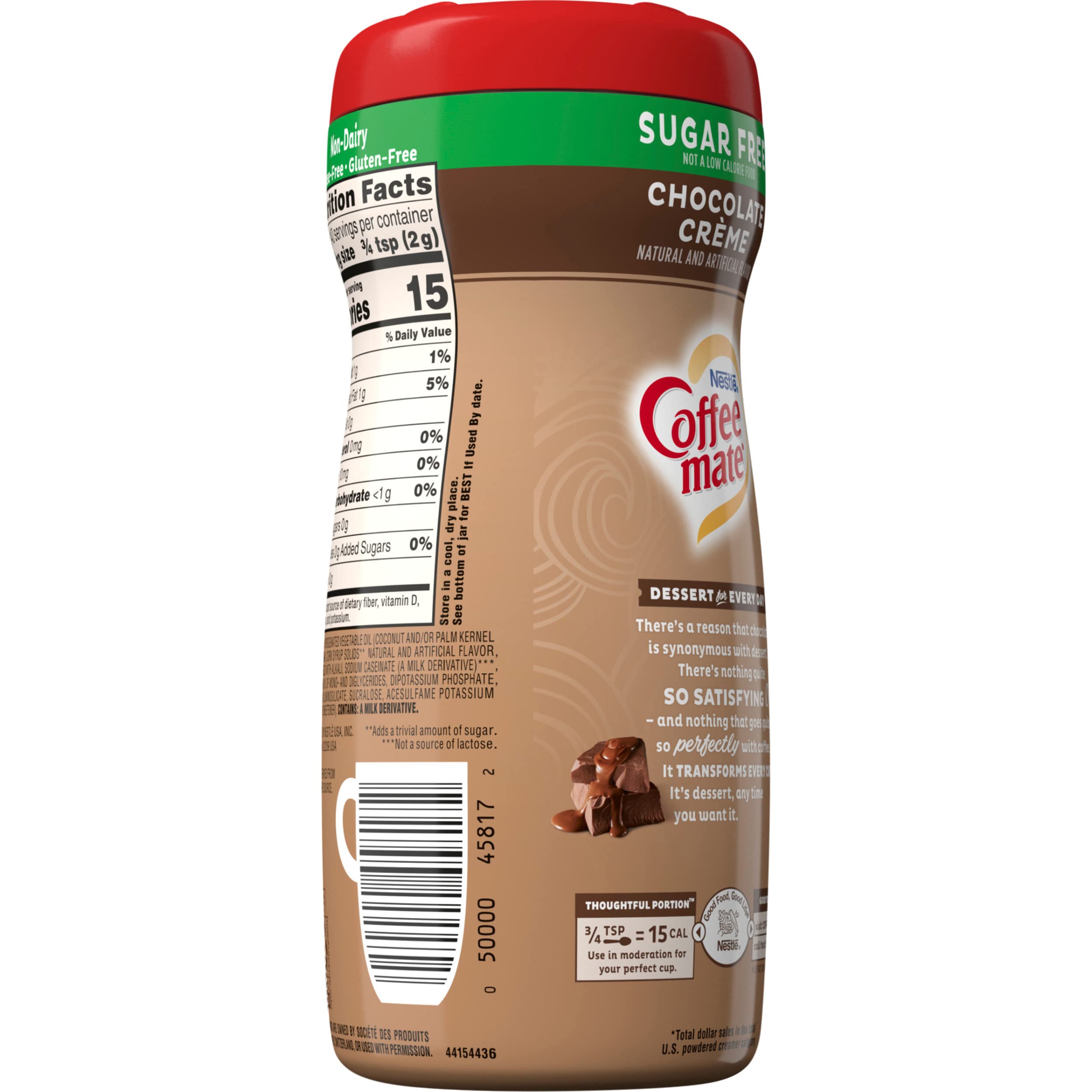 Nestle Coffee mate Chocolate Creme Sugar Free Powder Coffee Creamer