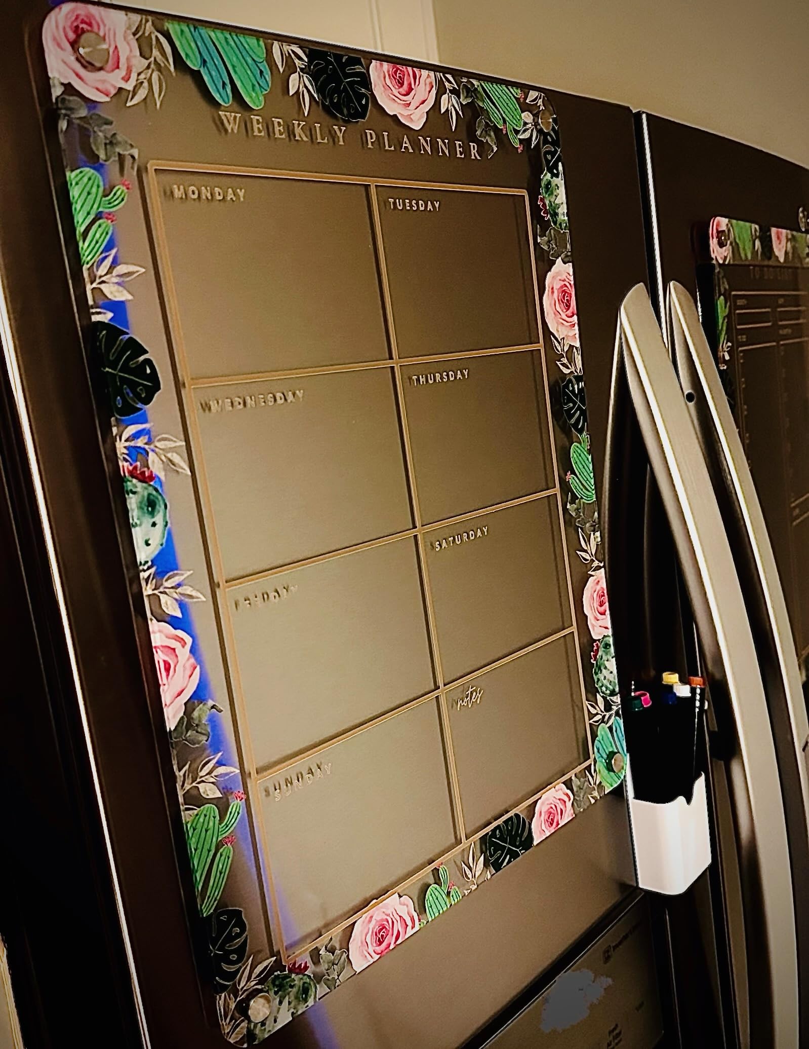 Magnetic Calendar for Refrigerator Boho, Fridge calendar magnet, Refrigerator calendar, Clear calendar for fridge