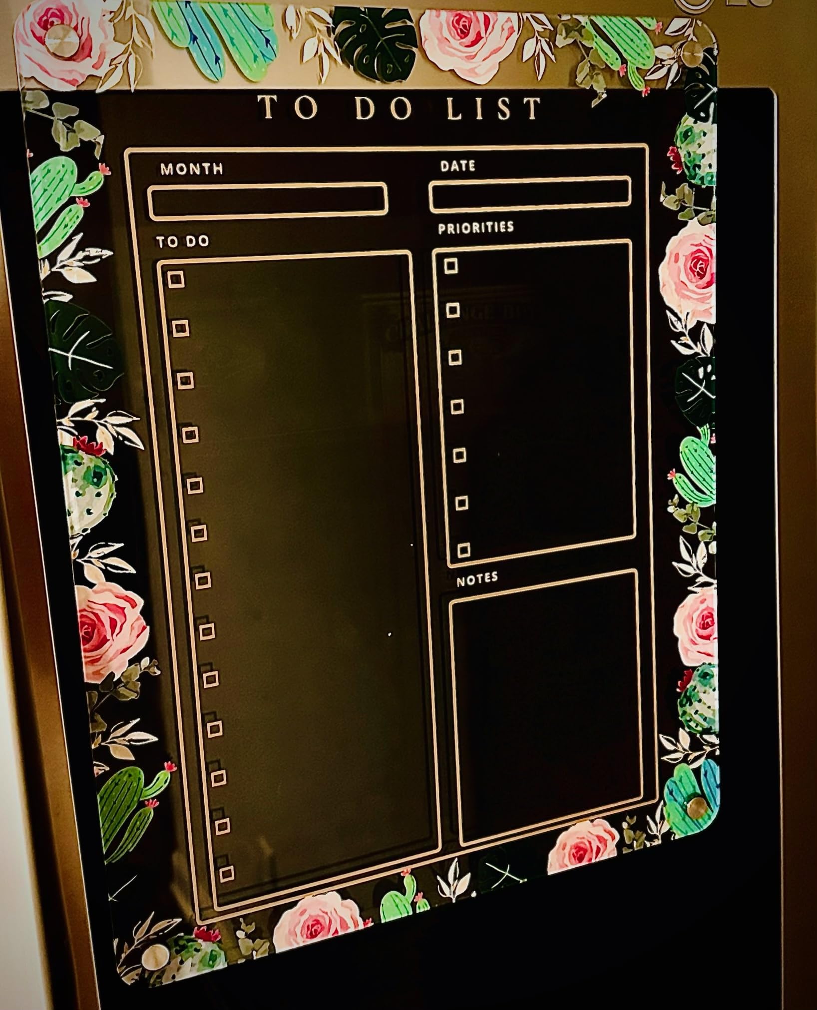 Magnetic Calendar for Refrigerator Boho, Fridge calendar magnet, Refrigerator calendar, Clear calendar for fridge