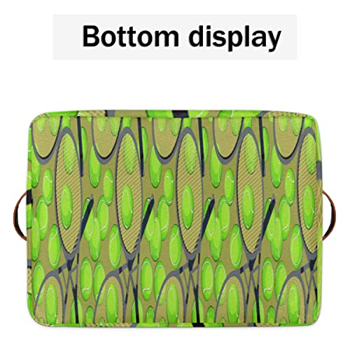 Fabric Storage Bins Tennis Rackets Balls Small Shelf Basket With Handles Decorative Cubes Box Organizer Containers for Shelves Home Office Decor