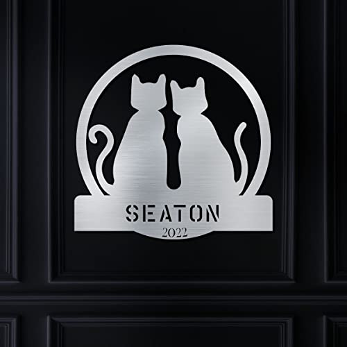 Personalized Metal Cat Sign - Home Decor, Custom Metal Sign, Metal Signs, Home Decor Sign, Housewarming Gift